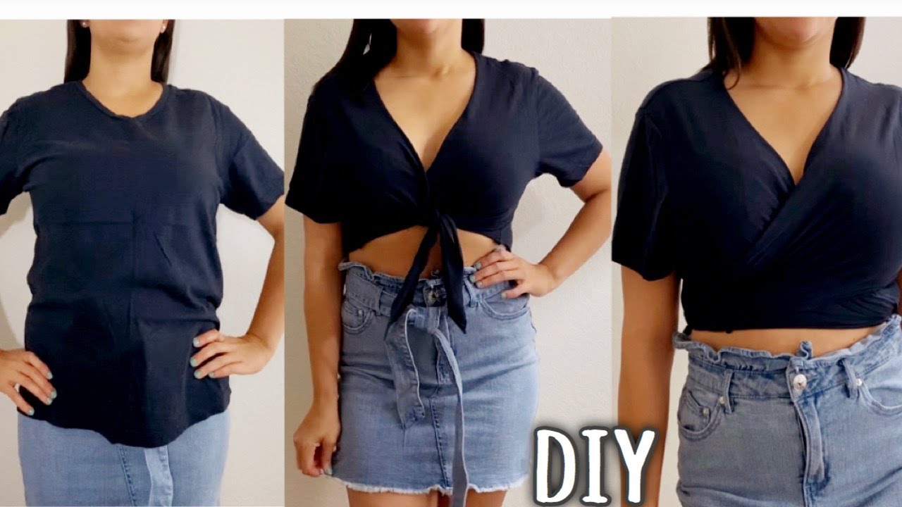 Turn Your T-Shirt Into a Wrap Top | DIY T-Shirt | Katirya Rodriguez