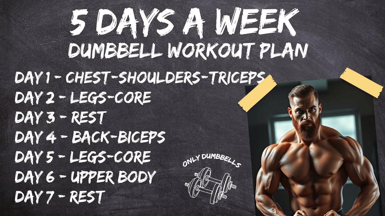 5 Day Dumbbell Workout Plan - Dumbbell Only Workout