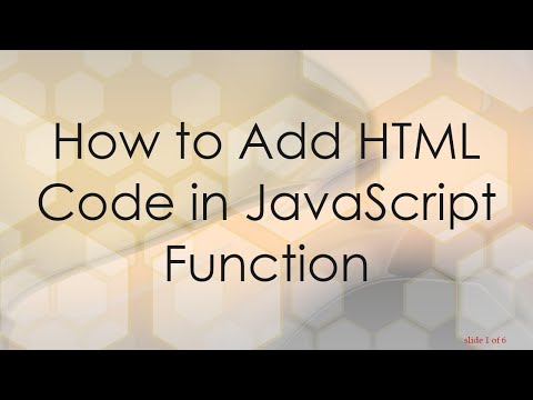 How to Add HTML Code in JavaScript Function