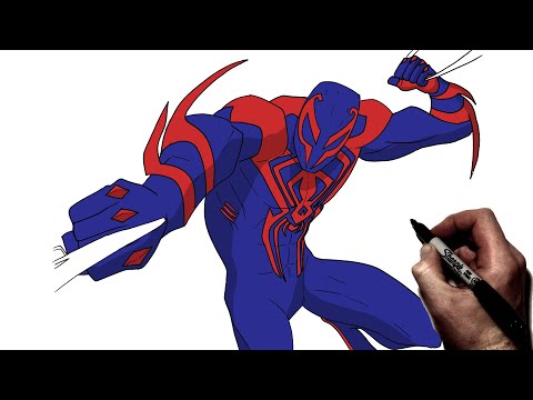 How To Draw Spiderman 2099 | Step By Step | Across The Spiderverse