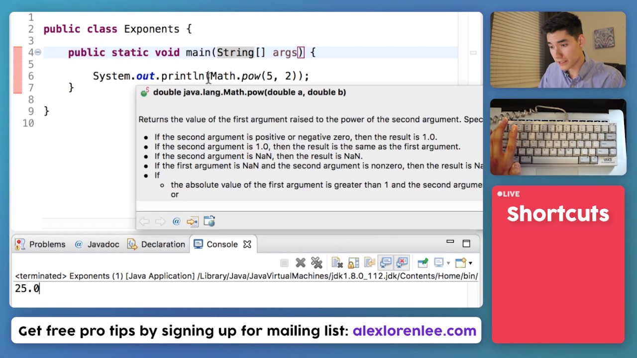 Math.pow Java Exponents Tutorial #21