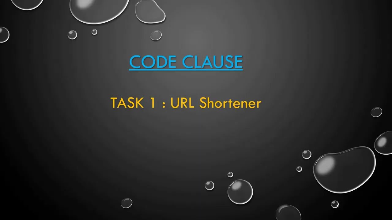 #task1 | @codeclause  Internship | URL  Shortener Using Python