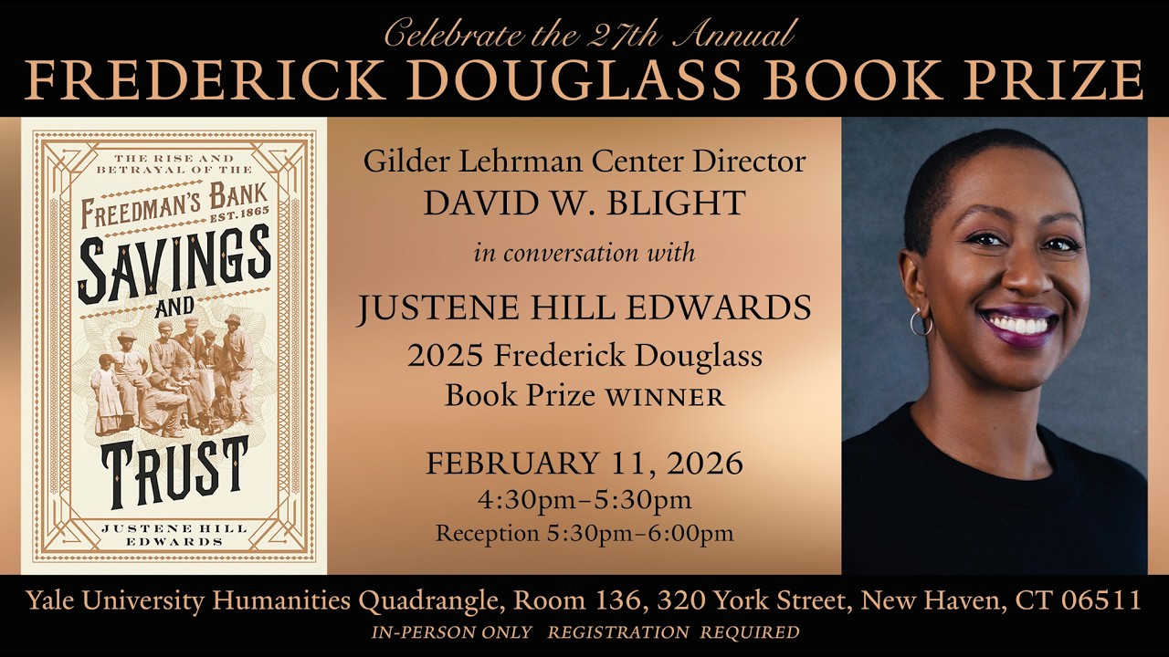 GLC Frederick Douglass Book Talk: Savings and Trust: The Rise and Betrayal of the Freedman’s Bank