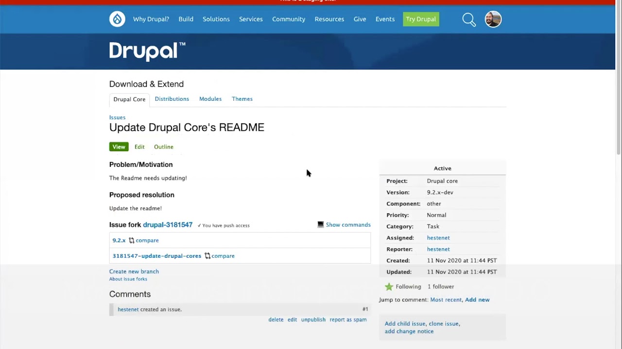 Drupal.org GitLab Merge Request Demo