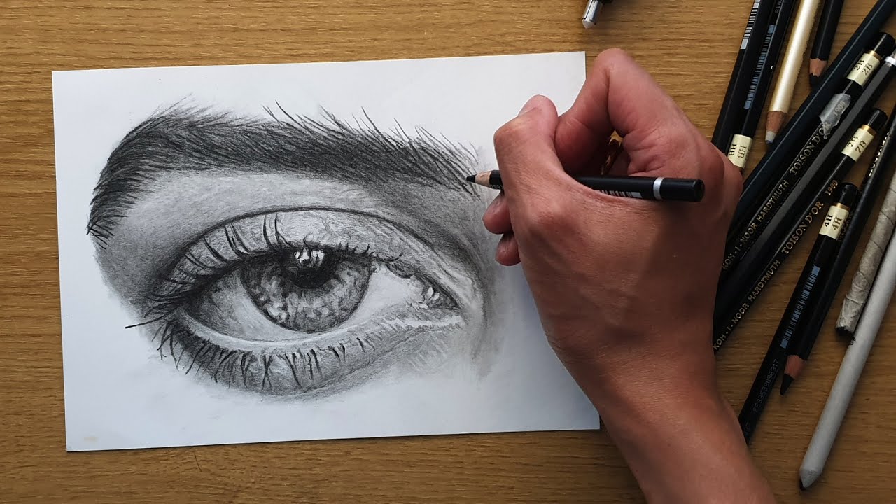 How to Draw an Eye + Eyebrow - Billie Eilish inspired Eye