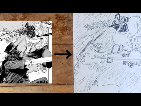 How to Draw Denji Chainsaw man vs Katana man || Cara menggambar ...