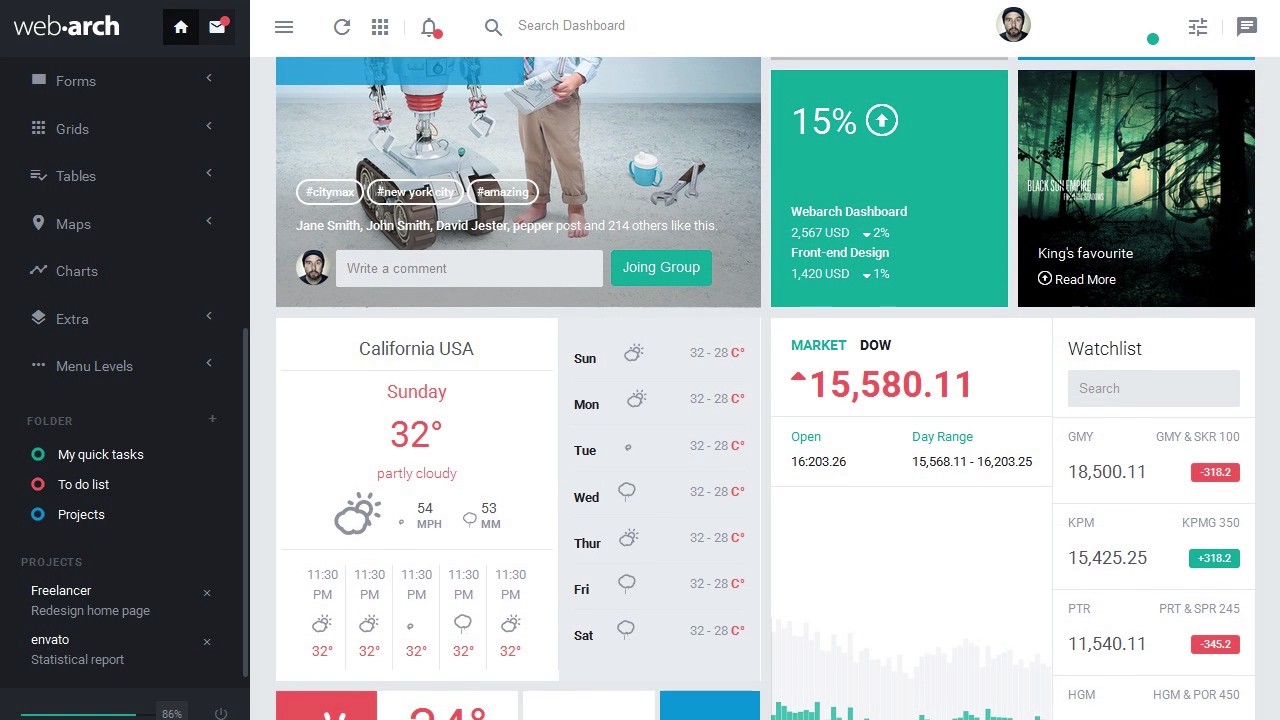 Webarch - Responsive Admin Dashboard Template
