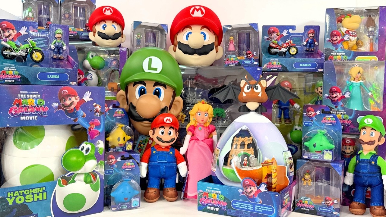 ASMR Super Mario Galaxy Movie Collection | Bowsers Castle | Yoshis Egg Oddly Satisfying Toy Unboxing