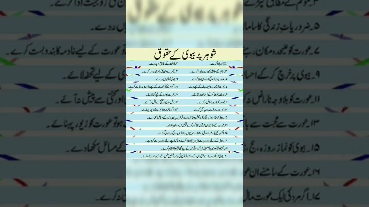 Shohar Pr Bivi k Haqooq #hadees #haqooq #shorts