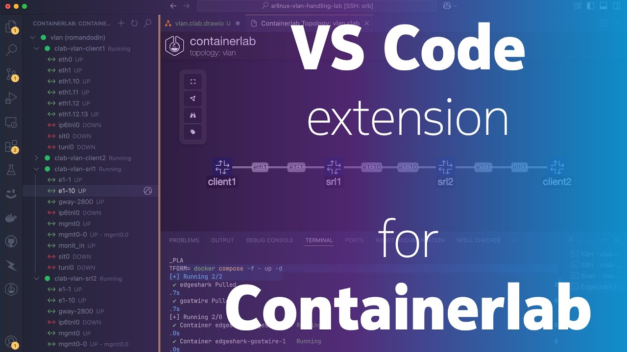 VS Code extension for Containerlab