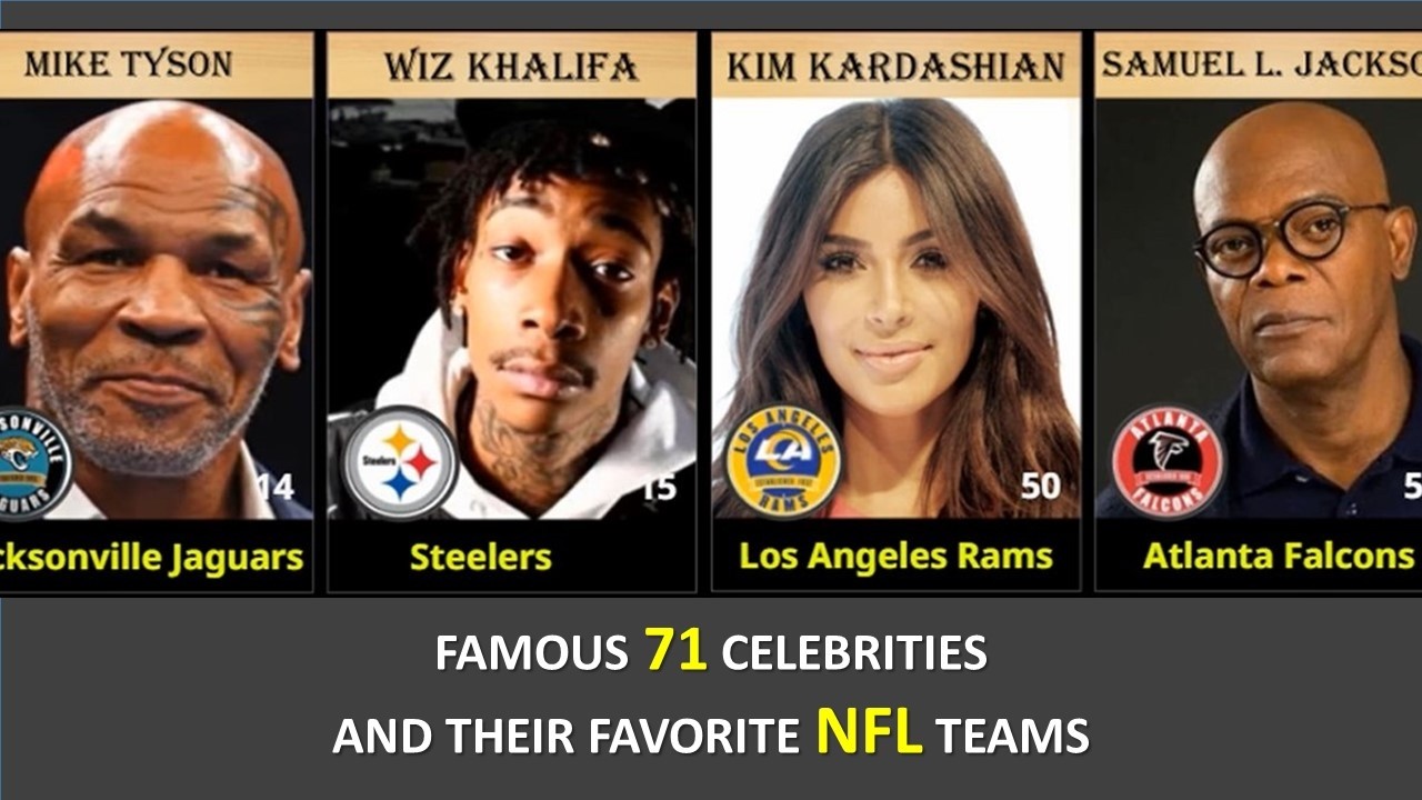 FAMOUS 71 CELEBRITIES AND THEIR FAVORITE NFL TEAMS