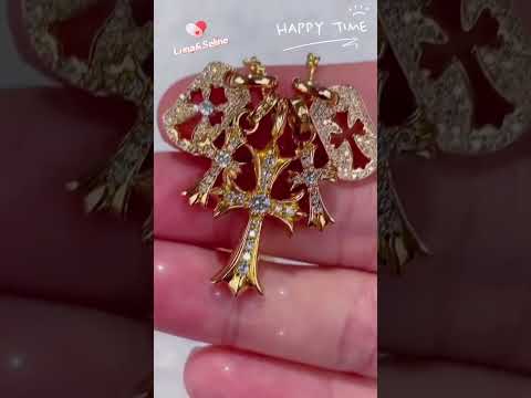 MY Chrome Hearts 18K Coated Tiny Fat Cross Charm Diamond #designer #fashion #luxury #jewellery