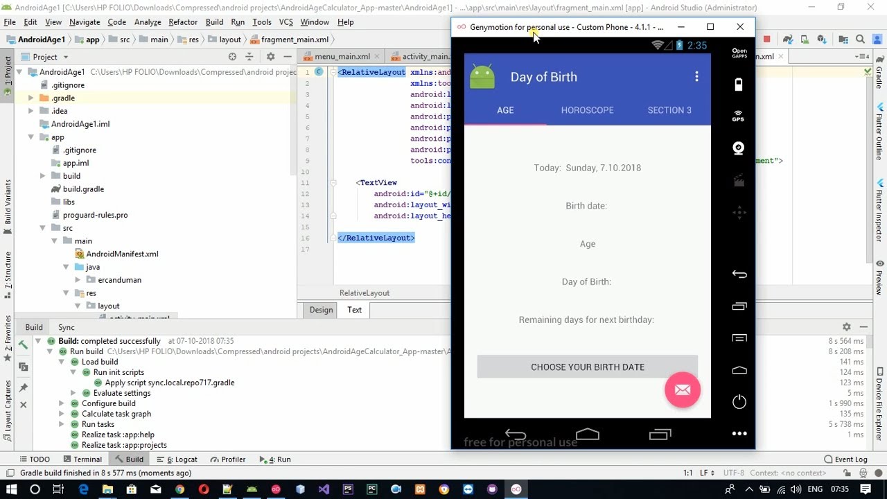 Age Calculator Android With Source Code