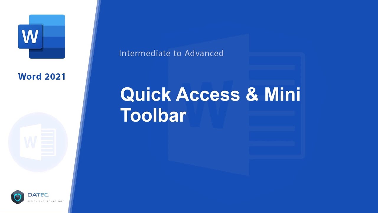 #77 -  Customize Quick Access Mini Toolbar