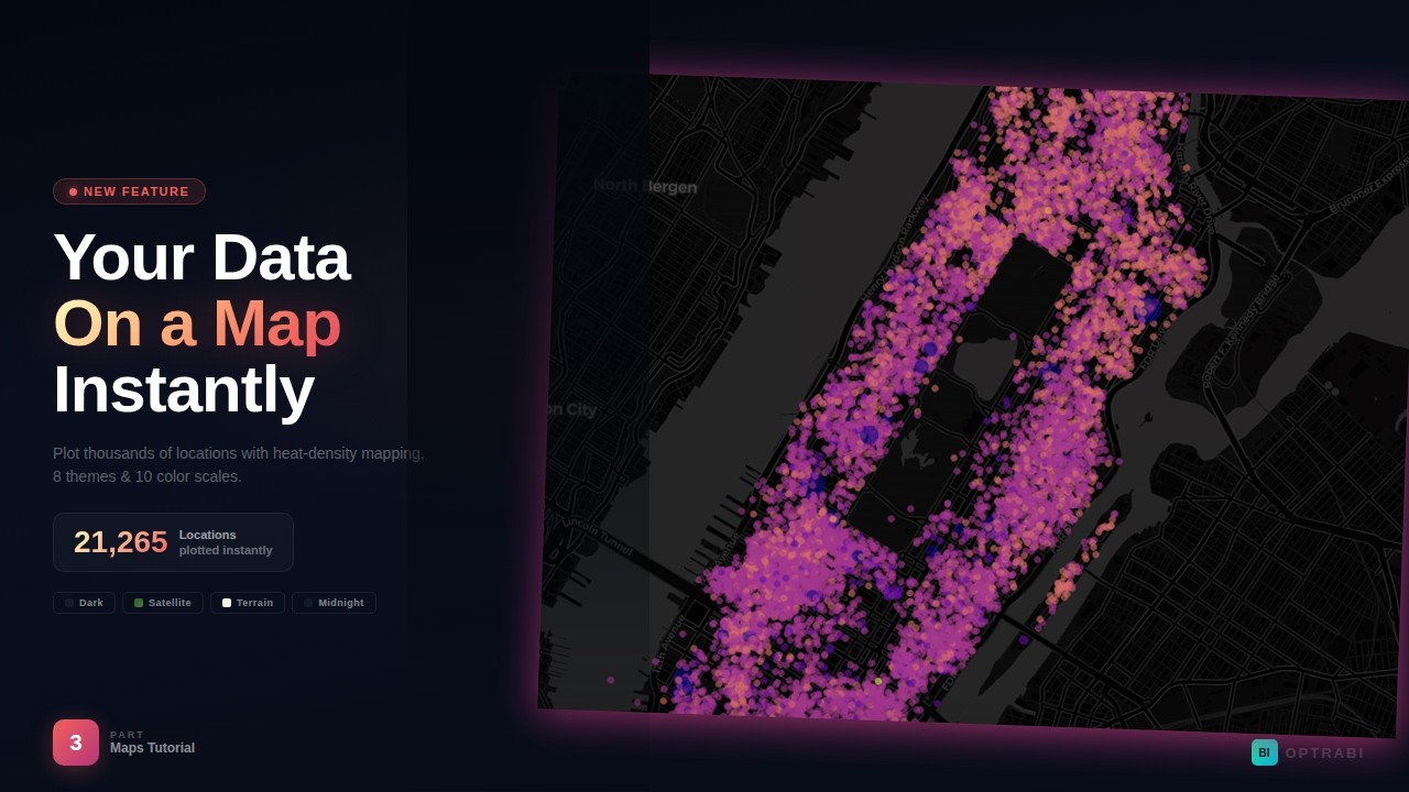 Visualize 21,000+ Locations on a Map — Free BI Tool | OptraBI Maps Tutorial