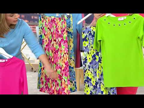 Quacker Factory Hello Spring Floral Printed Knit Cropped Pants on QVC