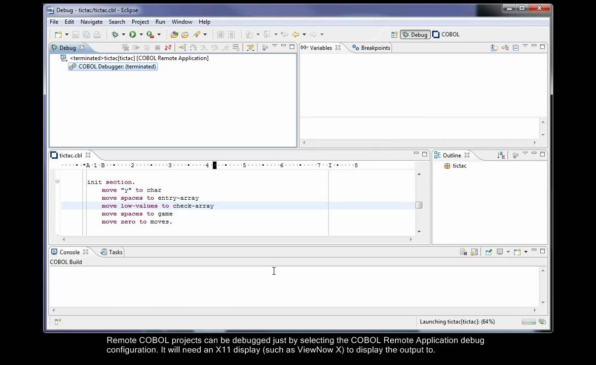 Remote debugging in Visual COBOL for Eclipse