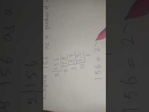 #Express 156 as a product of its prime factors#mathstutor#RTP#