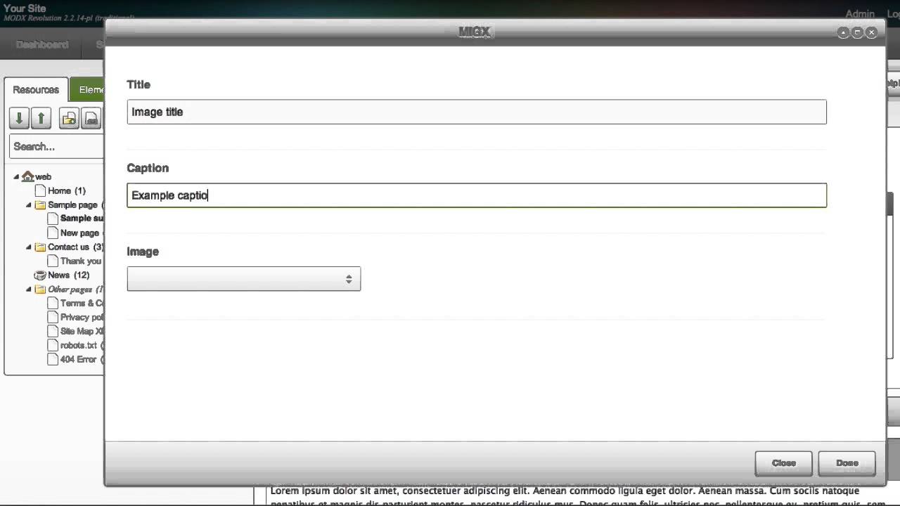 MODX CMS Training: Template variables