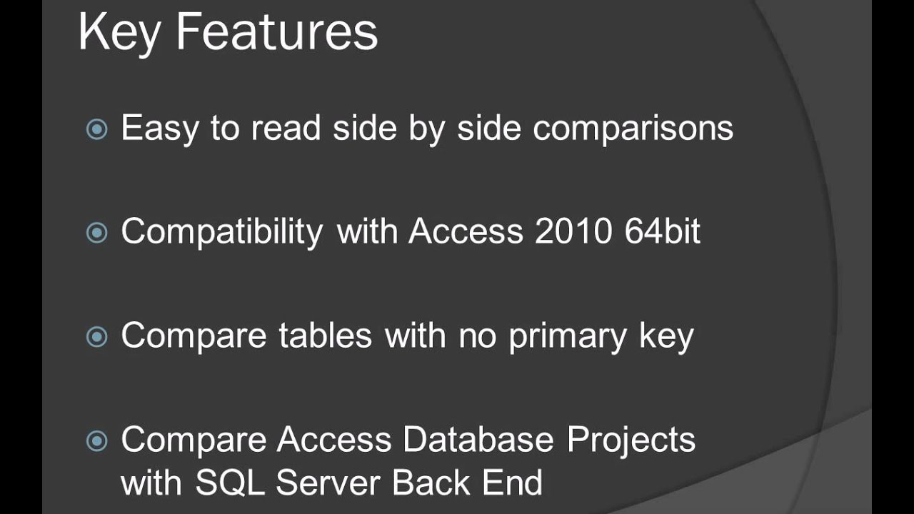 Compare Access Databases
