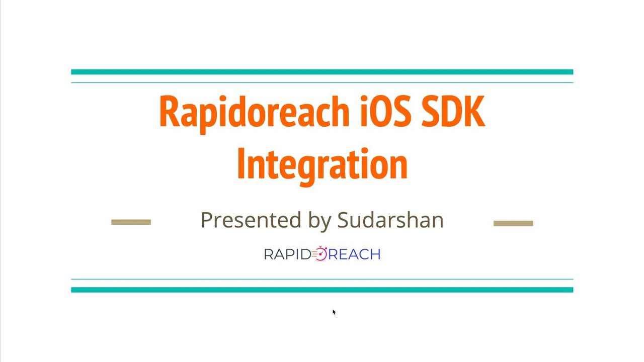 Rapidoreach iOS SDK Integration walkthrough