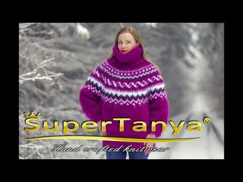 Pull en mohair islandais violet fait à la main par SuperTanya