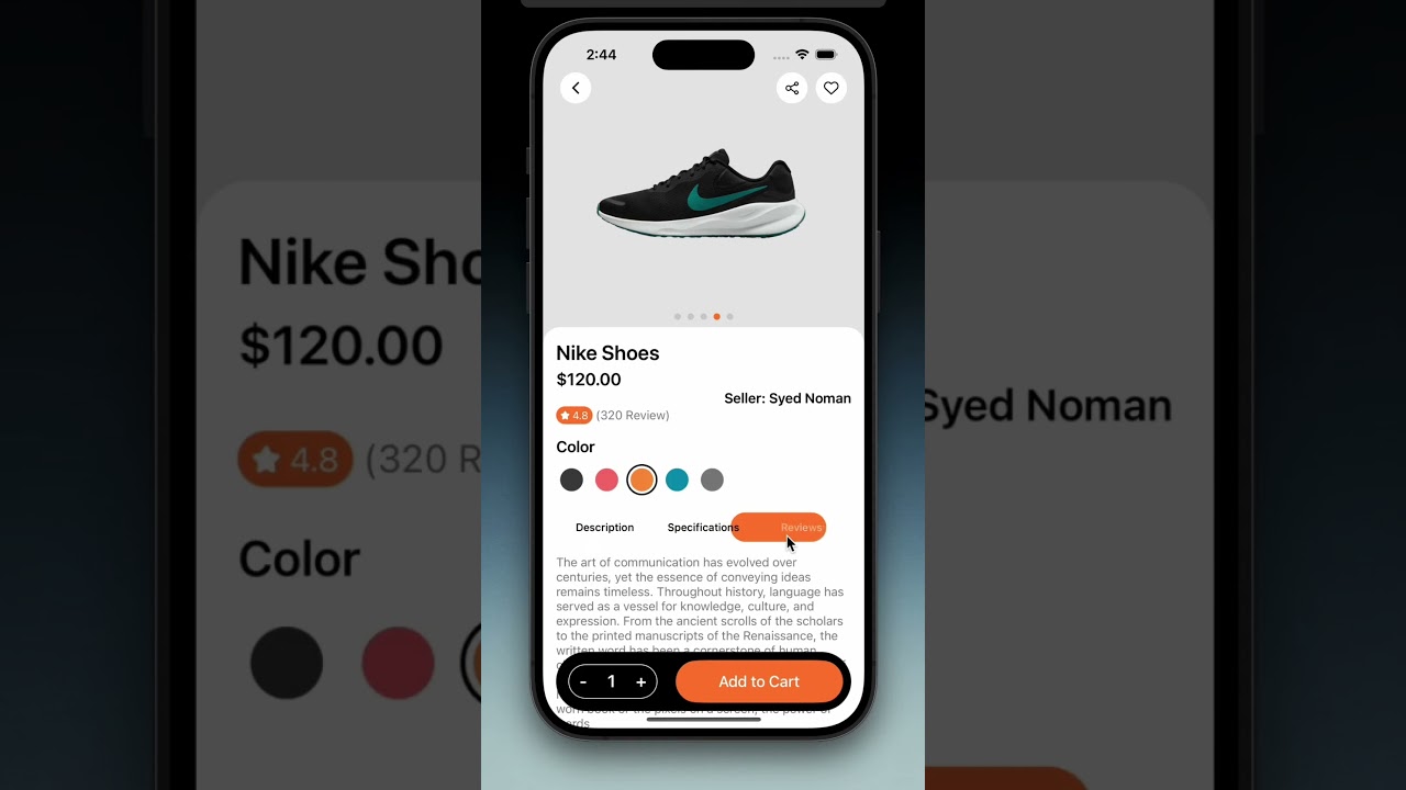 E-commerce App UI Kit in React Native 🔥 #short #reactnative #ios #chatbot #ecommerce #app