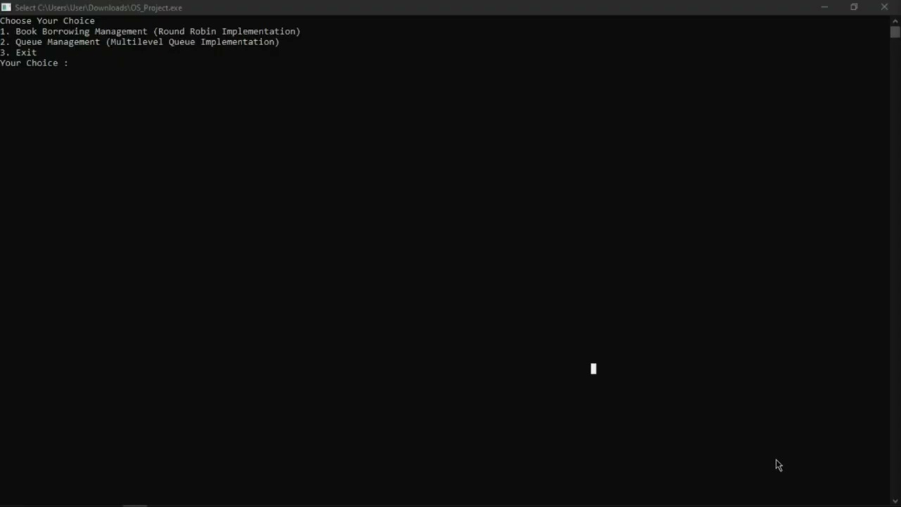 Book Borrowing and Queue Program Library System (Round Robin, Multilevel Queue Scheduling Algorithm)