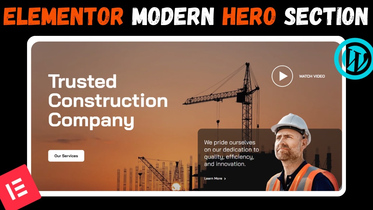 Create a Professional Hero Section in Elementor | WordPress Elementor Pro Tutorial