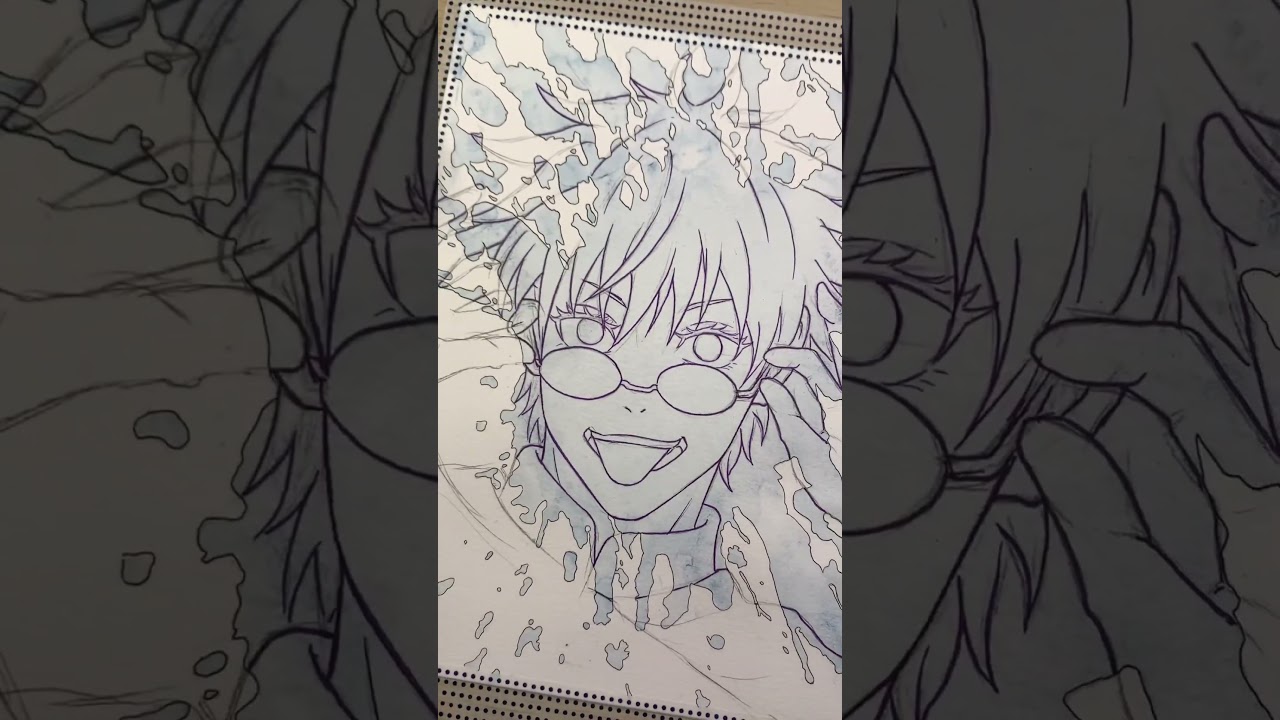 ‘Coffee’ spill art - Gojo satoru from jujutsu kaisen drawing lainahs.art #animeart #jujutsukaisen