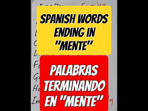 Spanish Adjectives Ending "MENTE" in Alphabet Order #linguaflip #ingles #spanishclasses #spanish