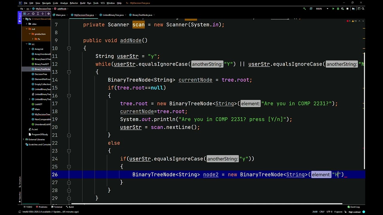 Java Decision Trees Practice Part 2 - Data Structures