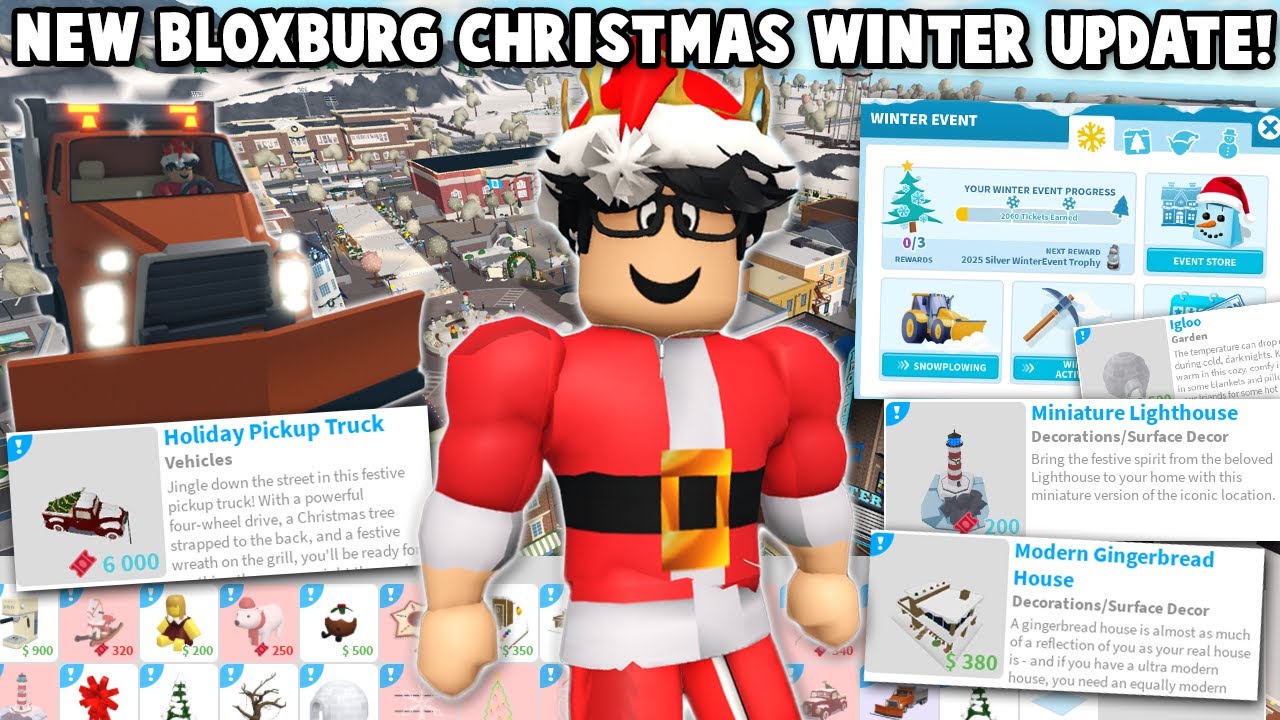 NEW BLOXBURG CHRISTMAS WINTER UPDATE IS HERE! NEW VEHICLES, ITEMS, SNOW PLOWING AND MORE!