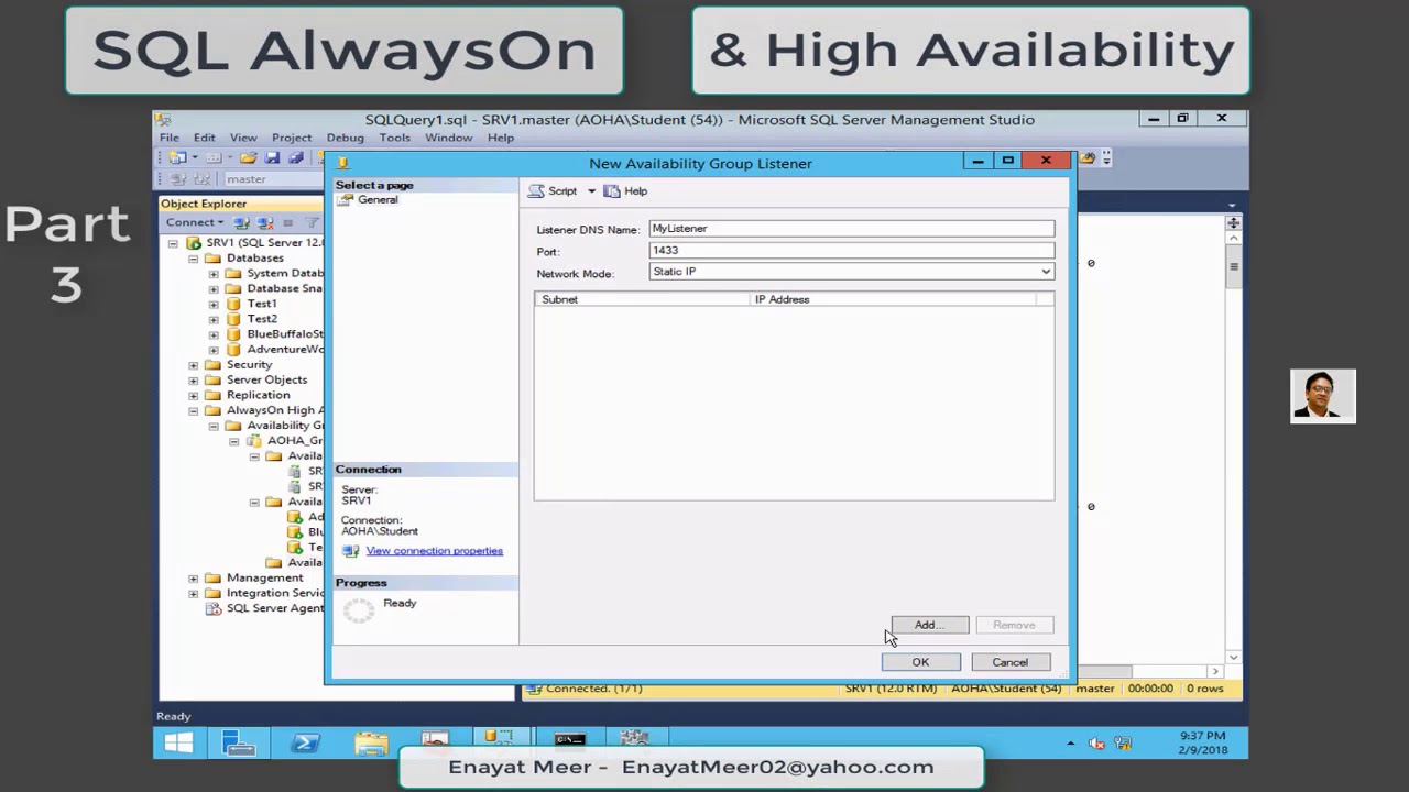 SQL AlwaysOn High Availability Group -  Part 3  -  step by step