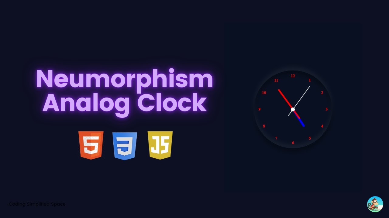 Analog Clock Tutorial | HTML CSS & JavaScript | Hindi