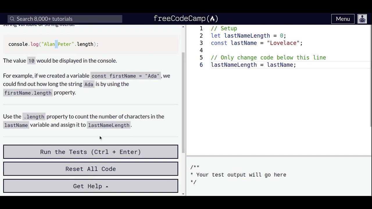 Lesson 32 | Basic JavaScript | Find the Length of a String