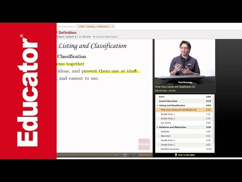 Reading Comprehension: Listing / Definition