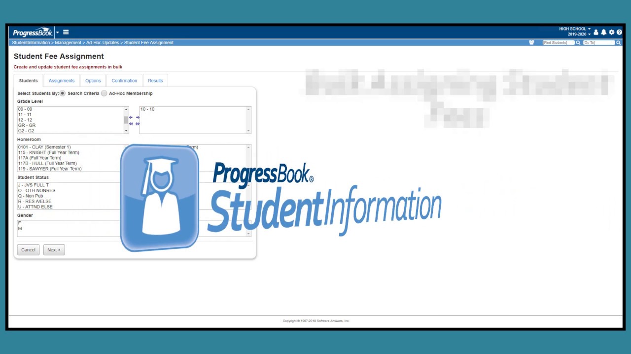 ProgressBook StudentInformation: Bulk Assigning Student Fees