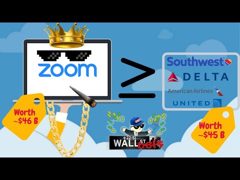 r/wallstreetbets "Zoom Market Cap is Larger/Equal To The 4 Major Airlines Stocks" Time to SHORT ZM?