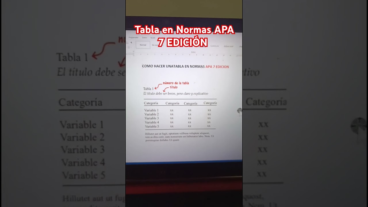 Como hacer una tabla normas apa 7  #normasapa  #estudiantes #tesis  #graficos  #tablasygraficos