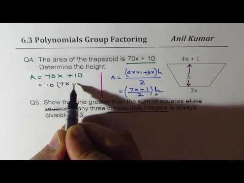 Review Polynomials Group Factoring with Examples