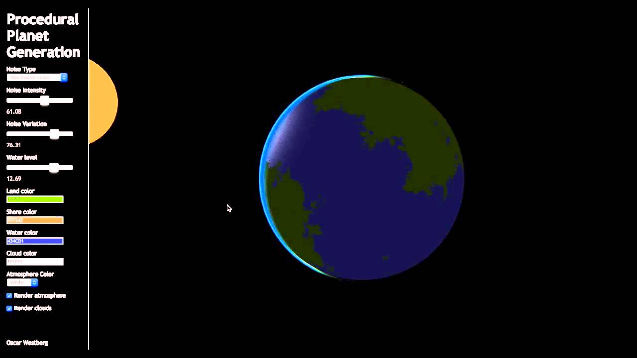 WebGL Procedural Planet Generation