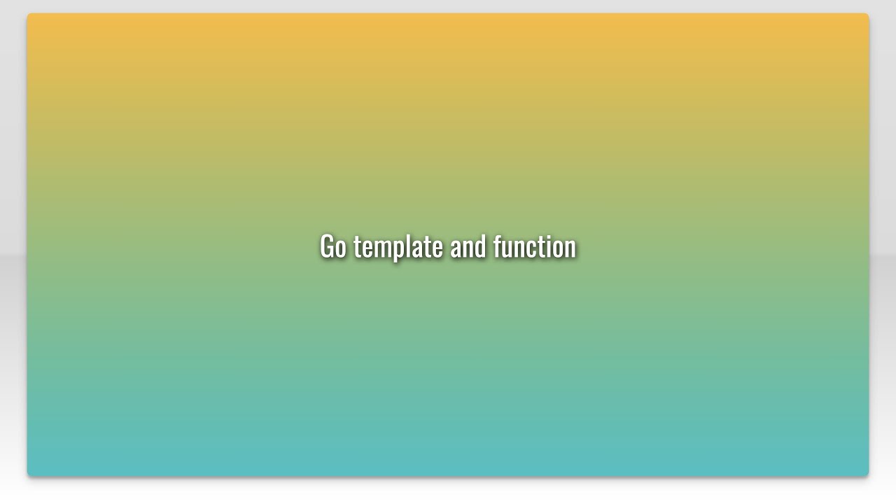Go template and function
