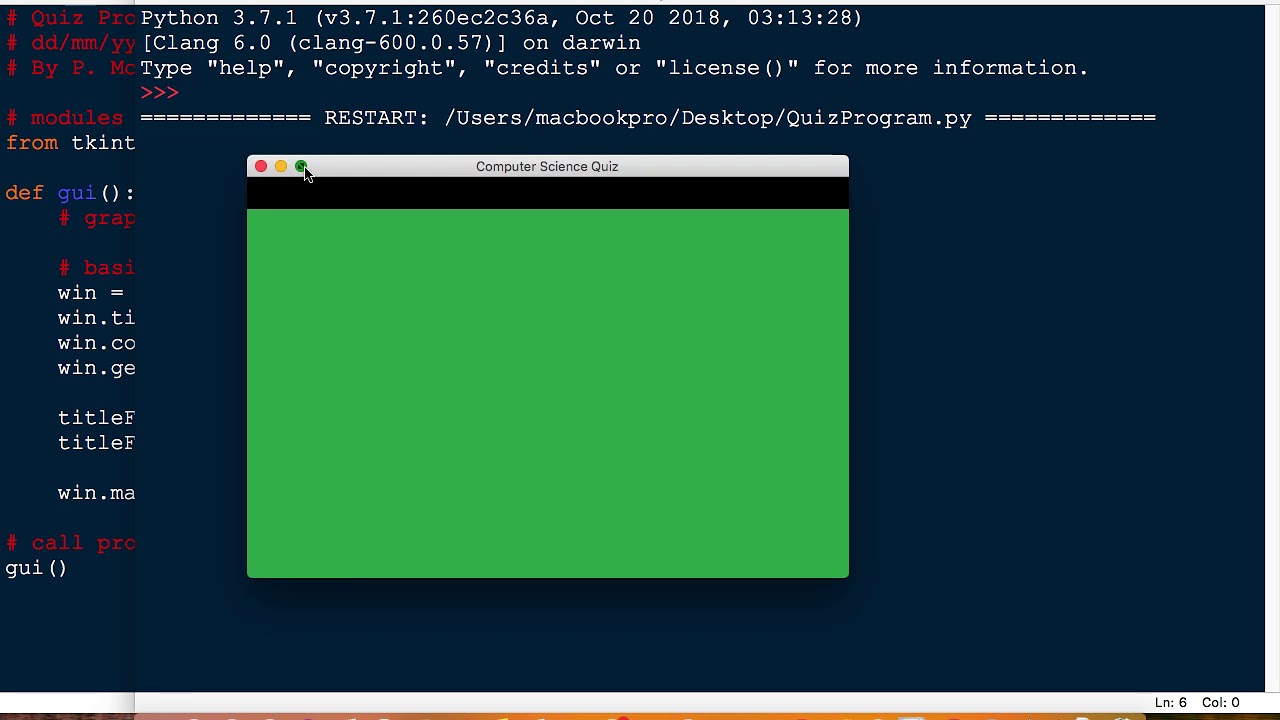 Creating a Tkinter Frame and Label widget