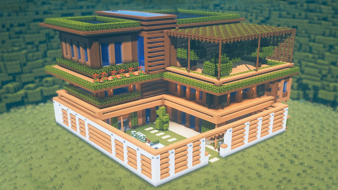 Minecraft: How To Build a Large Wooden Base (Mansion House) Tutorials ...