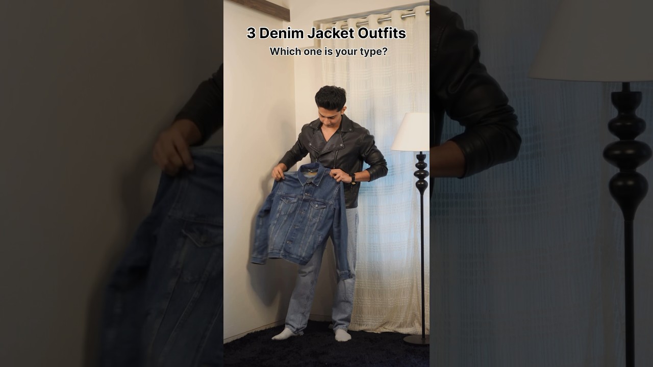 3 Denim Jacket Outfits Which One Is Your Type? Comment Down👇 #shorts
