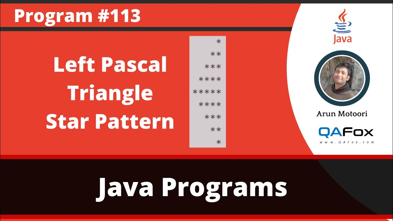 Java program to print left pascal triangle star pattern