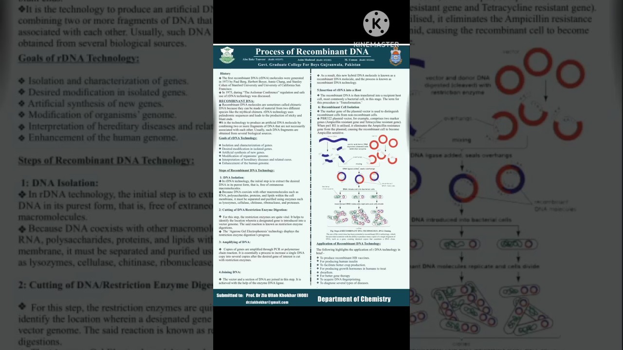 RECOMBINANT DNA TECHNOLOGY #biochemistry #chemistry #biochemistrynotes