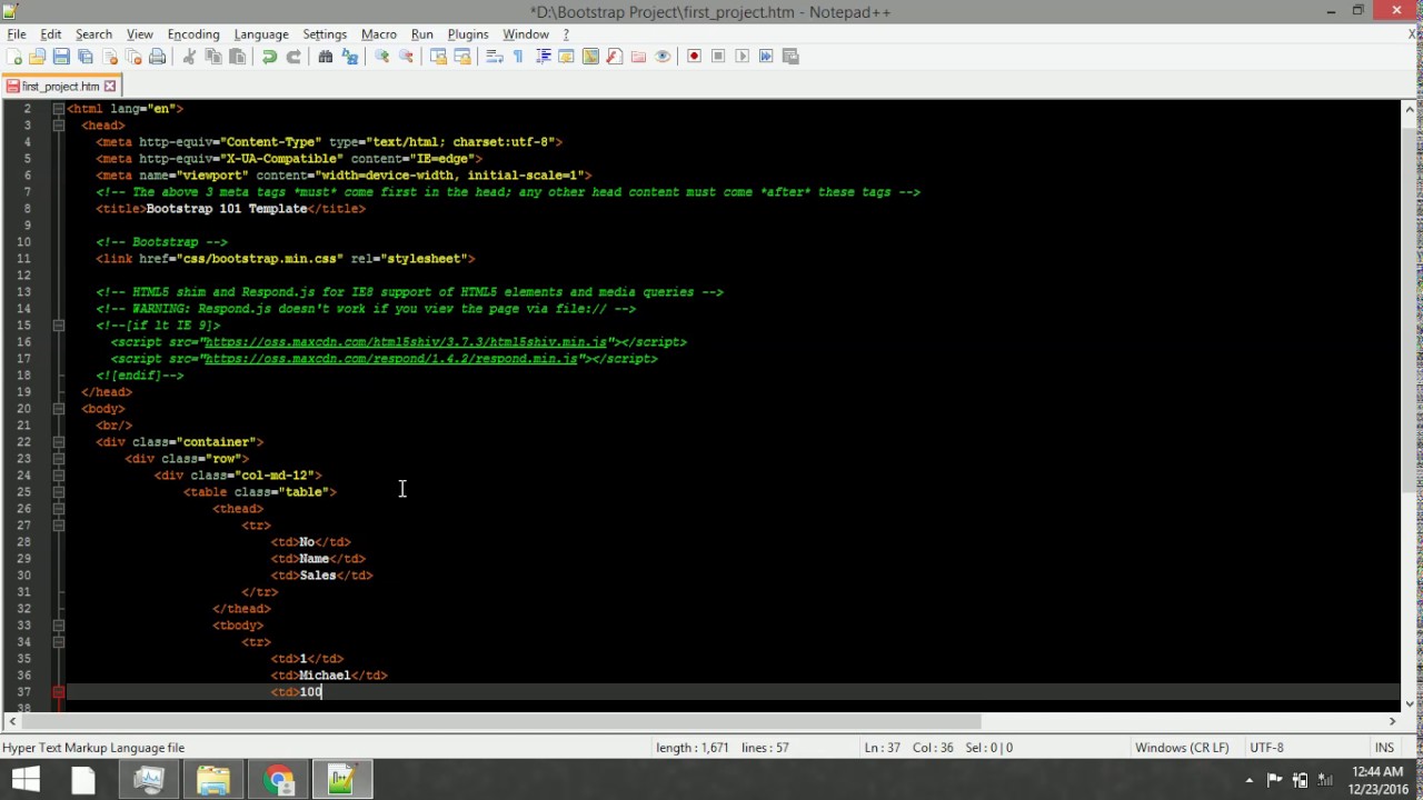 Bootstrap Tutorial Part 5 Create a Nice Table with Bootstrap