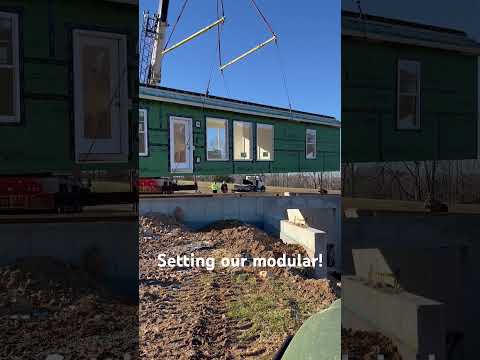 Setting our modular home! Single story ranch on poured basement!